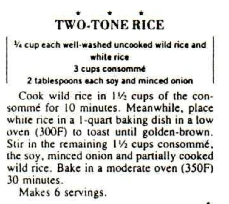 Nancy Reagan’s Piccata of Veal & Two-Tone Rice | The Historical Homemaker